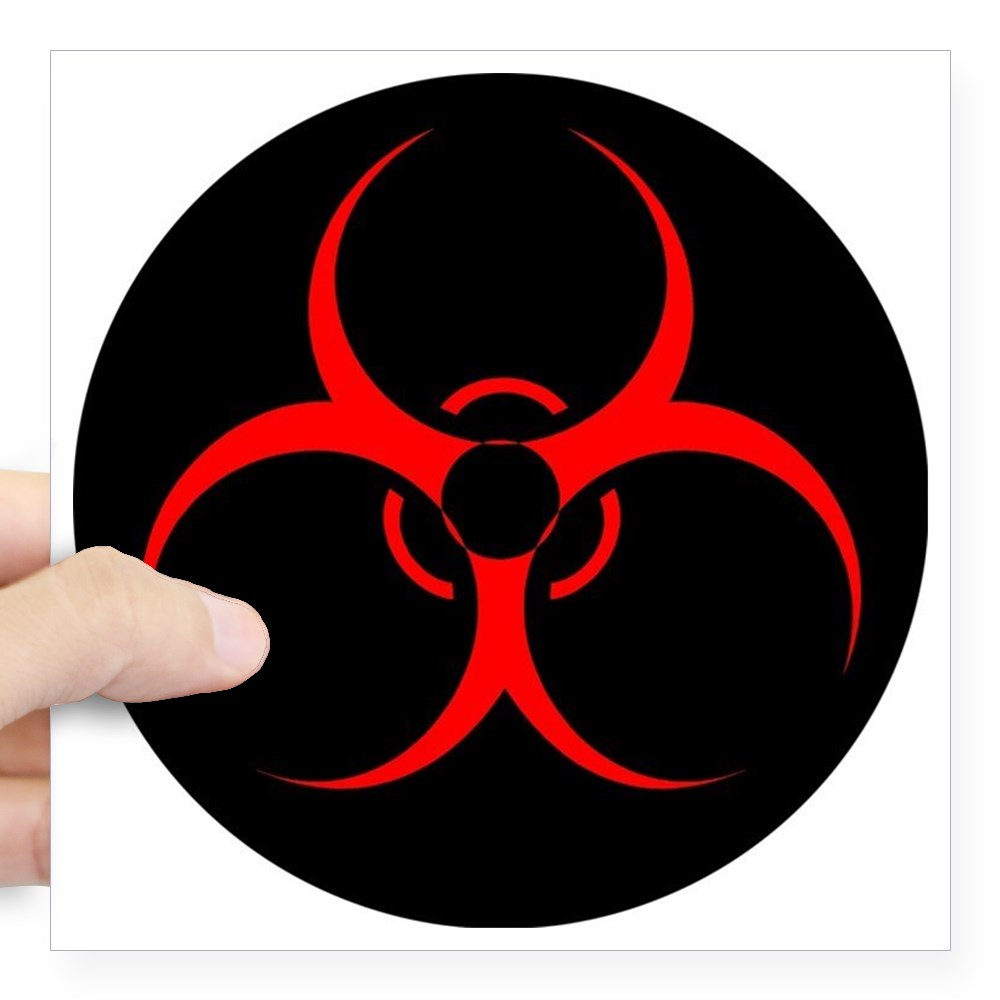 CafePress - Biohazard Warning Symbol - Square Sticker 3" x 3" - Walmart.com
