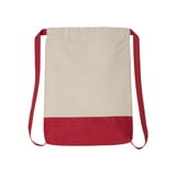 8876 10 Ounce Cotton Canvas Contrast Bottom Drawstring Backpack - Walmart.com