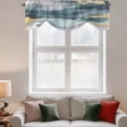 Cloud Effect Tie Up Valances Curtain, Modern Green Golden Marble ...