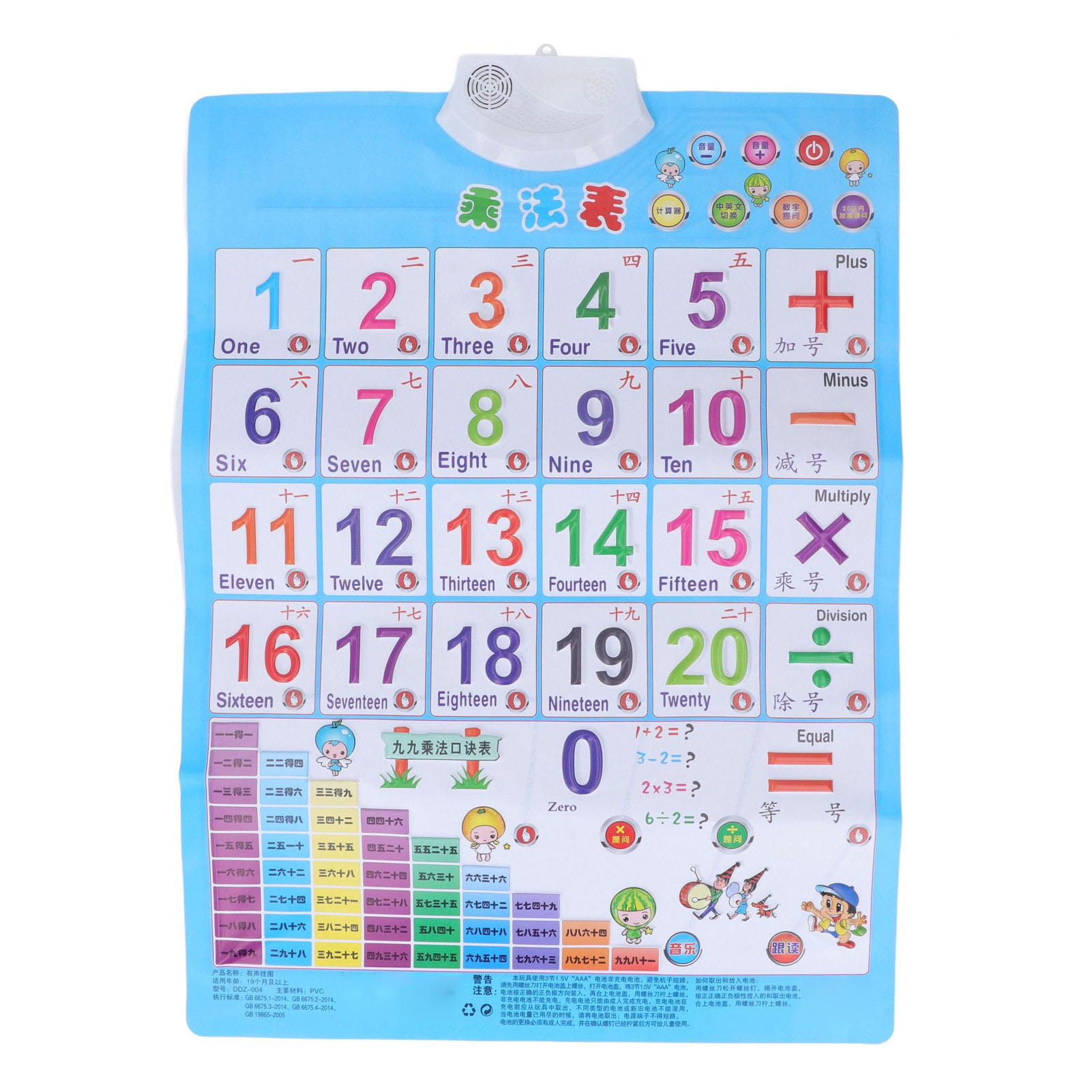 Electronic Alphabet Wall Chart Safe Double Sided Sensory Ability Electronic Interactive Wall ...