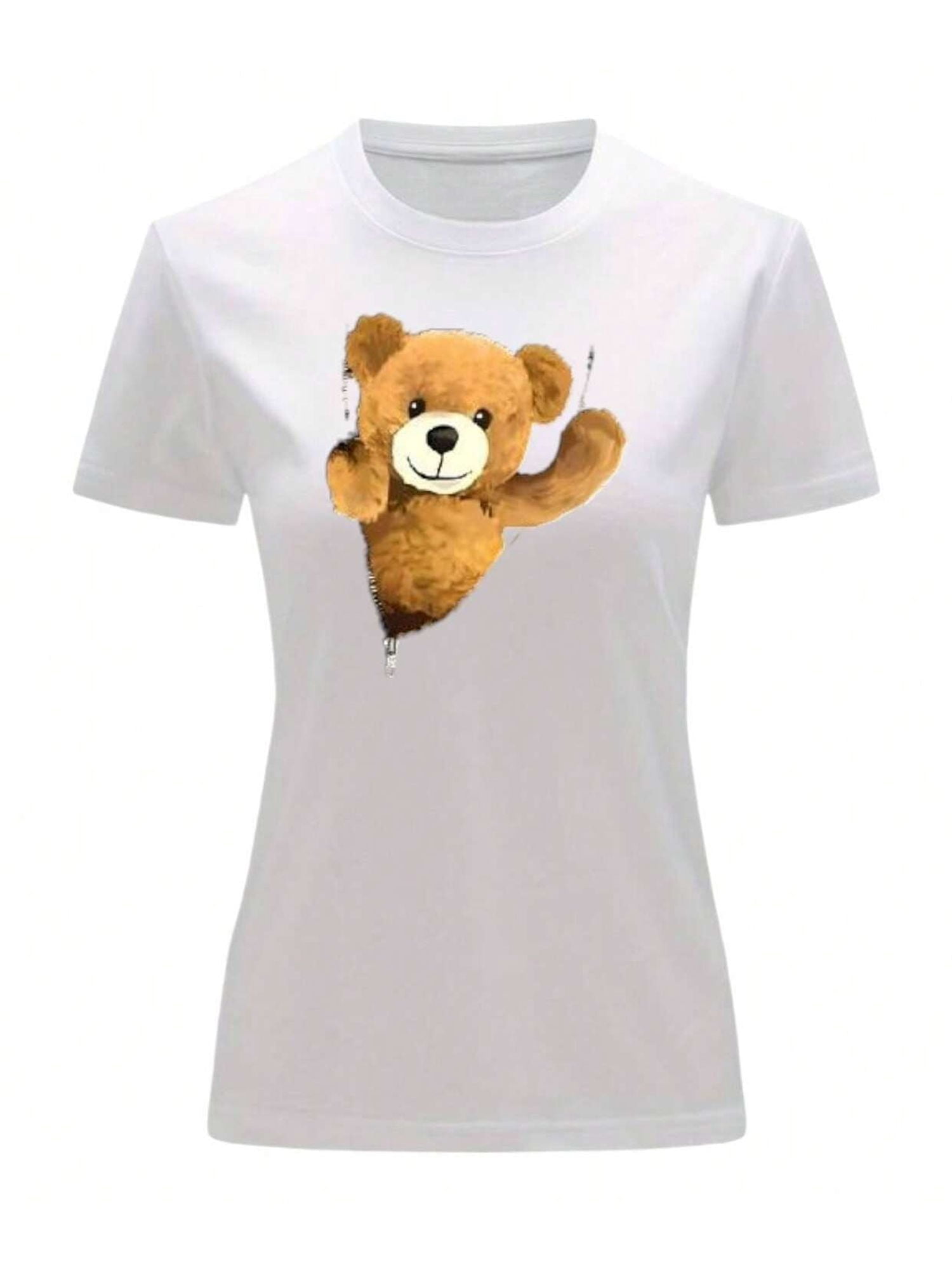 Playera Blusa De Oso De Peluche Saliendo Del Cierre Ropa Para Mujer ...