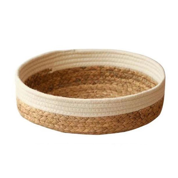 Storage Box Round Rattan Container Organizers Baskets Set Gray Khaki ...