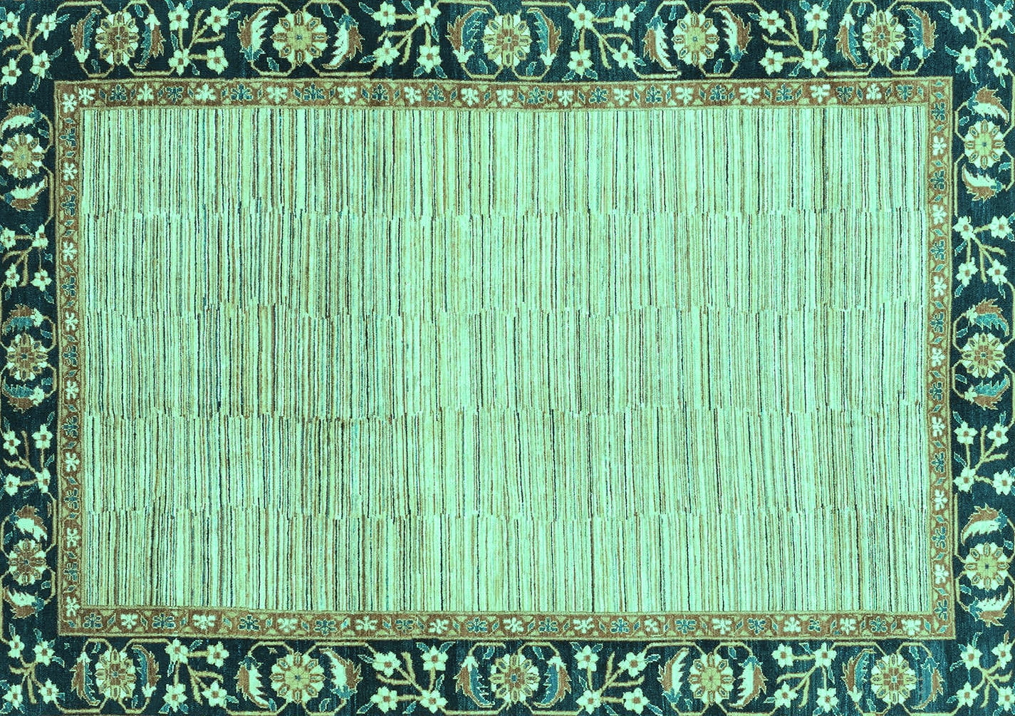 Ahgly Company Indoor Rectangle Abstract Turquoise Blue Modern Area Rugs ...