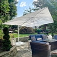 PURPLE LEAF 10 × 13 FT Patio Umbrella White Cantilever Offset Umbrella ...