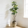 IARTTOP 5.7ft Artificial Fiddle Leaf Fig Tree Faux Ficus Green Leaves ...
