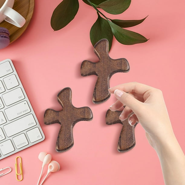 5 Pieces Wood Prayer Cross Caring Holy Land Friend Small Pinewood Wood ...