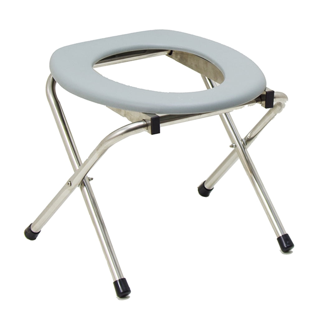 SIEYIO Folding Commode Chair Steel Portable Camping Toilet for Seat 220 ...