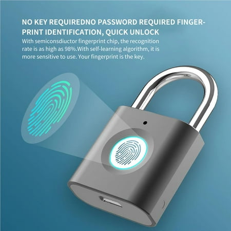 Anti-Theft Fingerprint Padlock Smart Fingerprint Lock Keyless Smart ...