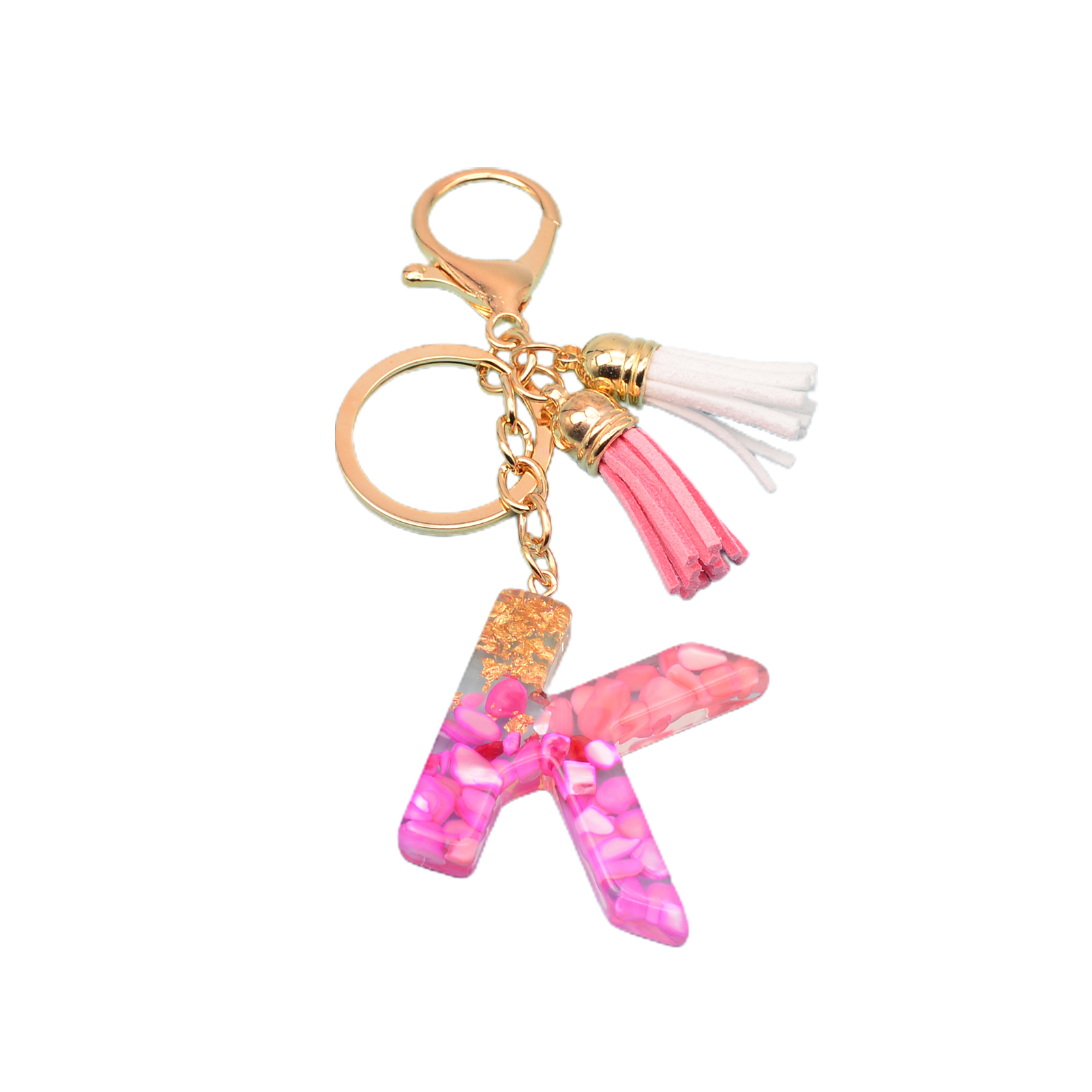 harmtty Key Chain Translucent Alphabet Pendant Shell Decor Letter ...