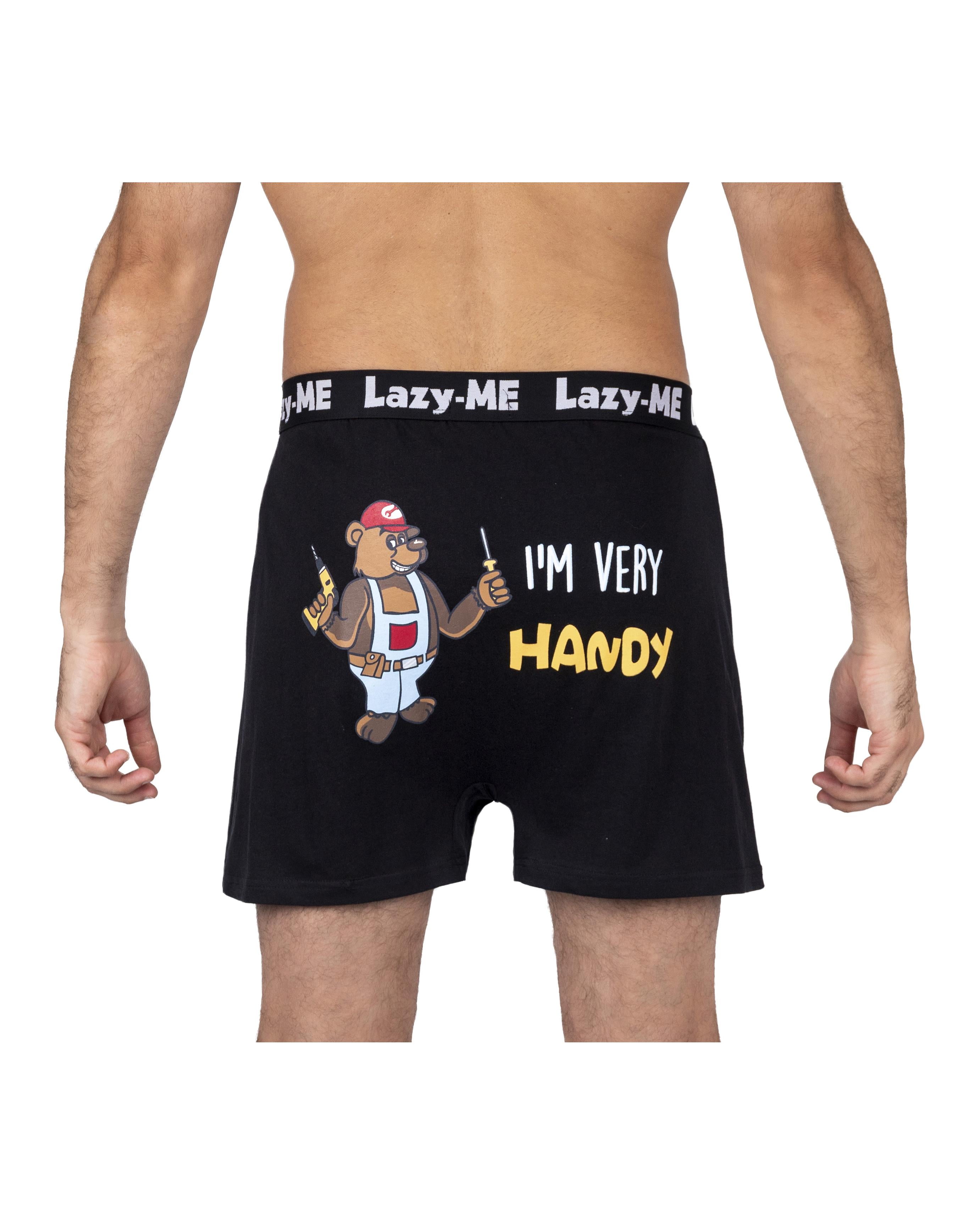 Lazy-Me Mens Funny Novelty Boxer Shorts, Black, I Can Drill You, I Can ...