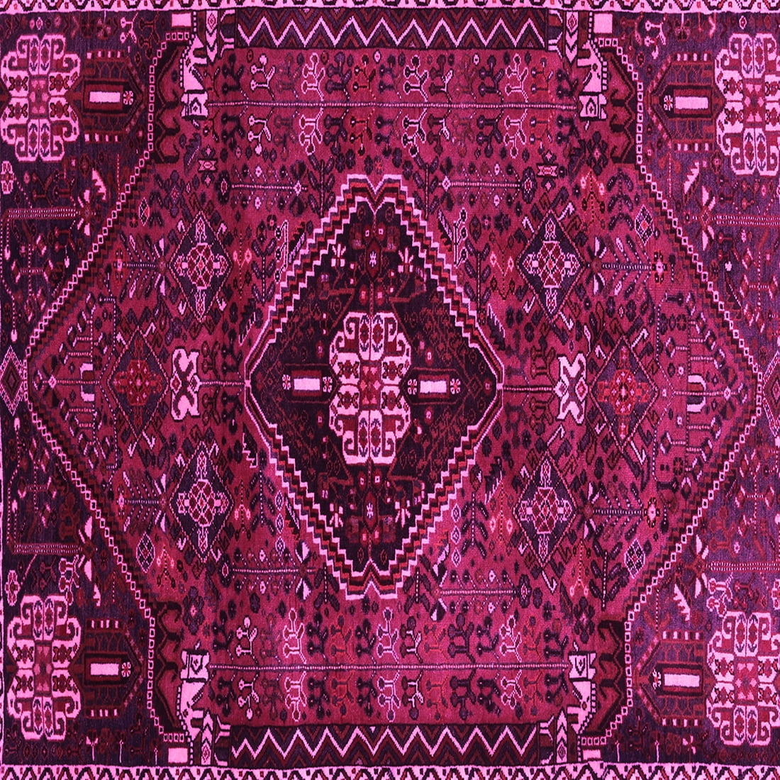 Ahgly Company Indoor Square Persian Pink Traditional Area Rugs, 6 ...