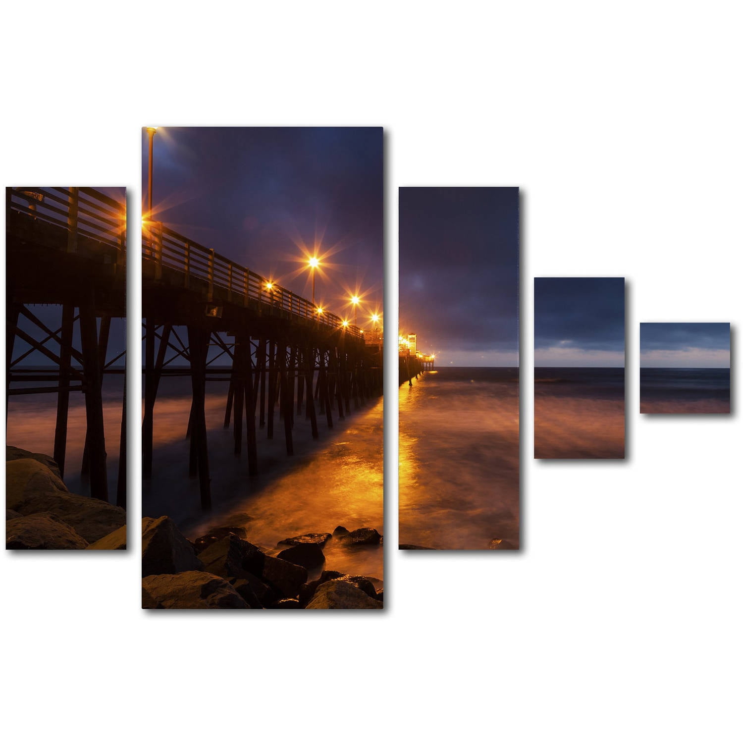 Trademark Fine Art "Night Side" Canvas Art by Chris Moyer 5-Panel Set ...