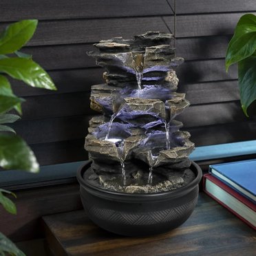 Miumaeov Tabletop Rockery Fountain Indoor Mini Water Fountains ...