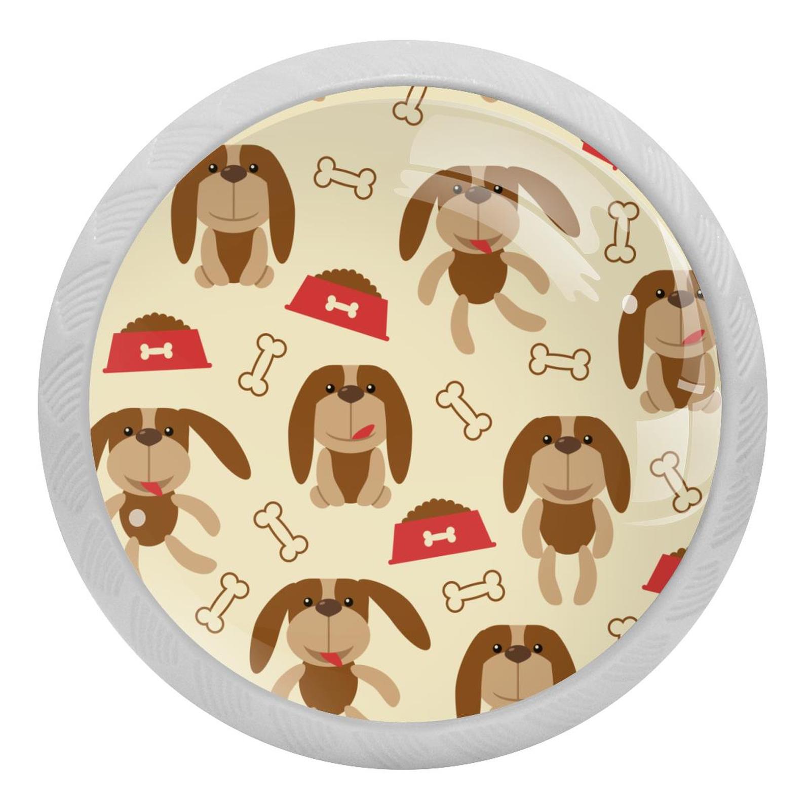 4PCS Round Dog Bone Dog Food Cabinet Fluorescence Knob Glowing in the ...