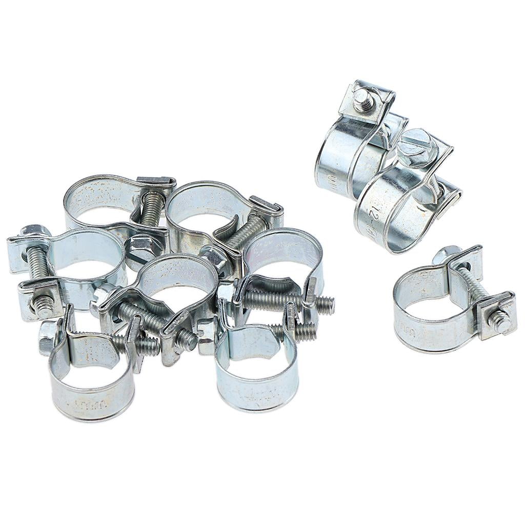 10pc Ø 14mm Hose Clamp Stainless Fuel Line Clamp - Walmart.com