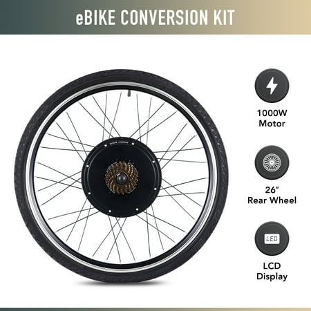 Electric Bike Conversion Kit 26" Rear Wheel 1000W Hub Motor LCD eBike ...