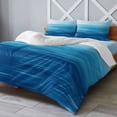 4 Piece Duvet Cover Set Twin, Summer Coastal Ocean Wave Soft Breathable ...