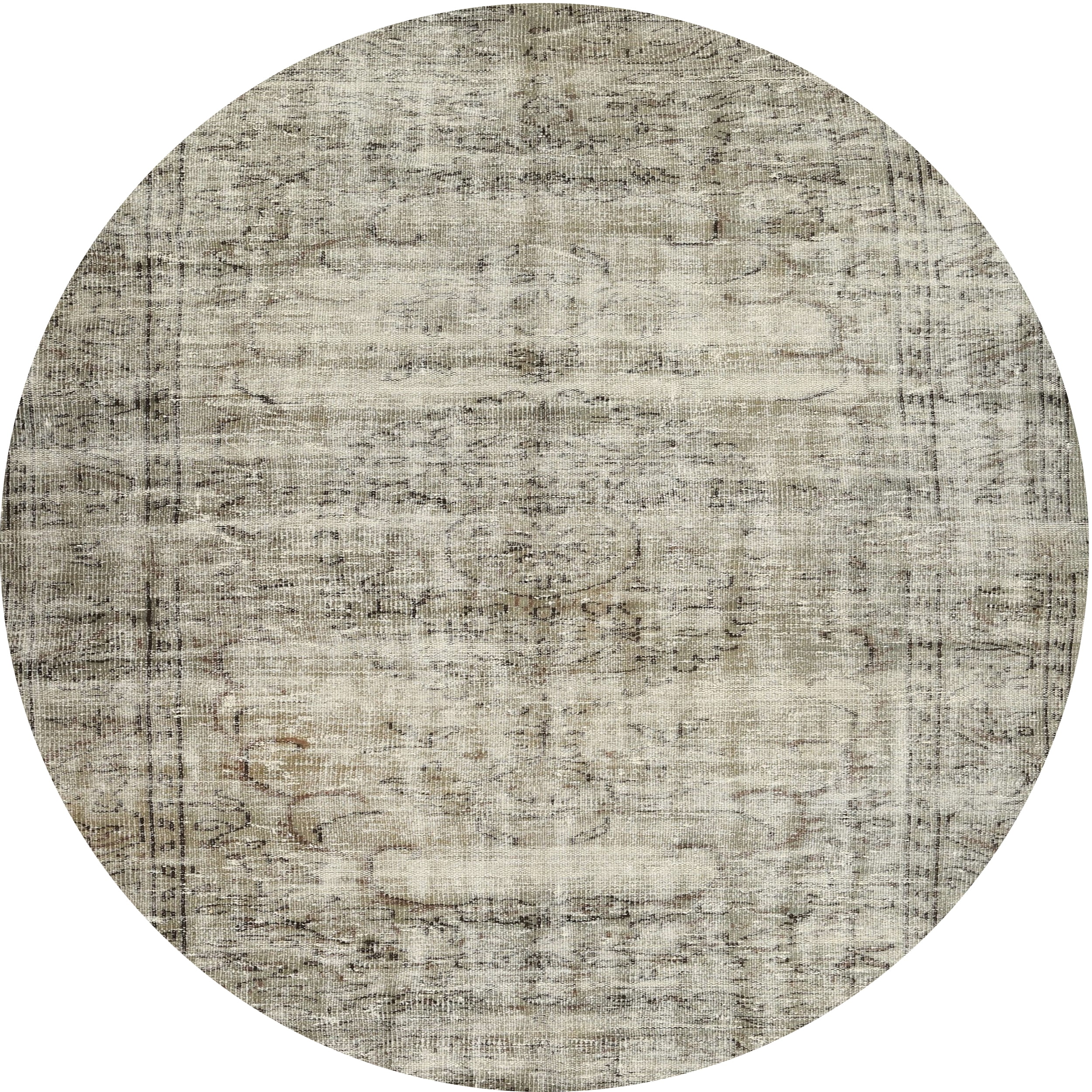 Ahgly Company Indoor Round Contemporary Khaki Green Abstract Area Rugs ...
