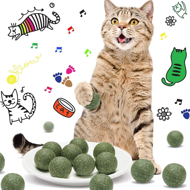 12 Pieces Compressed Catnip Ball Toys Cat Interactive Catnip Balls ...
