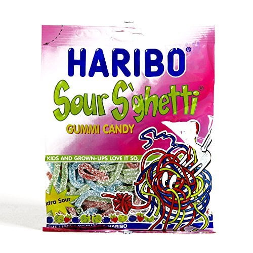 Haribo Sour Gummi Spaghetti 5 oz each (4 Items Per Order) - Walmart.com ...