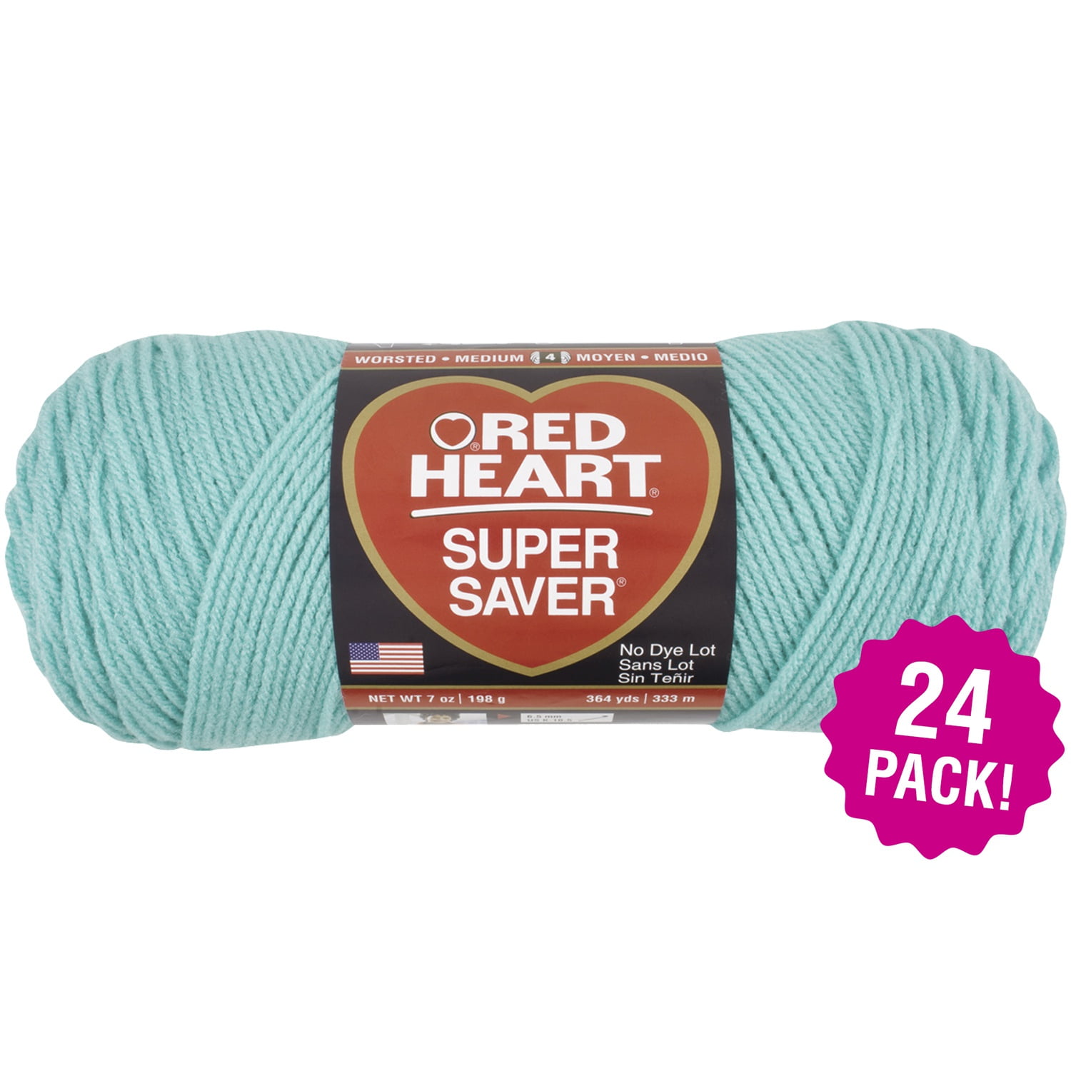 Red Heart Super Saver Yarn - Aruba Sea, Multipack of 24 - Walmart.com