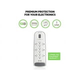 Belkin Surge Protector - 12 AC & 2 USB Ports, 6ft Cord - White (3,996 ...