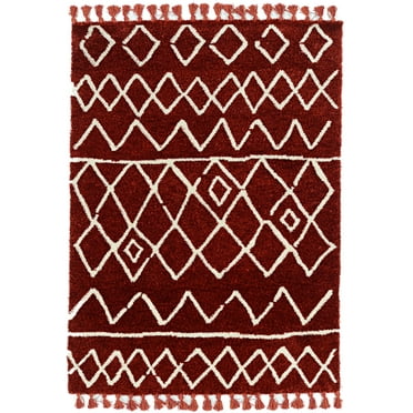 Linon Home Décor Hi Lo Area Rug Collection, Brown and Beige, 5' x 7.5 ...