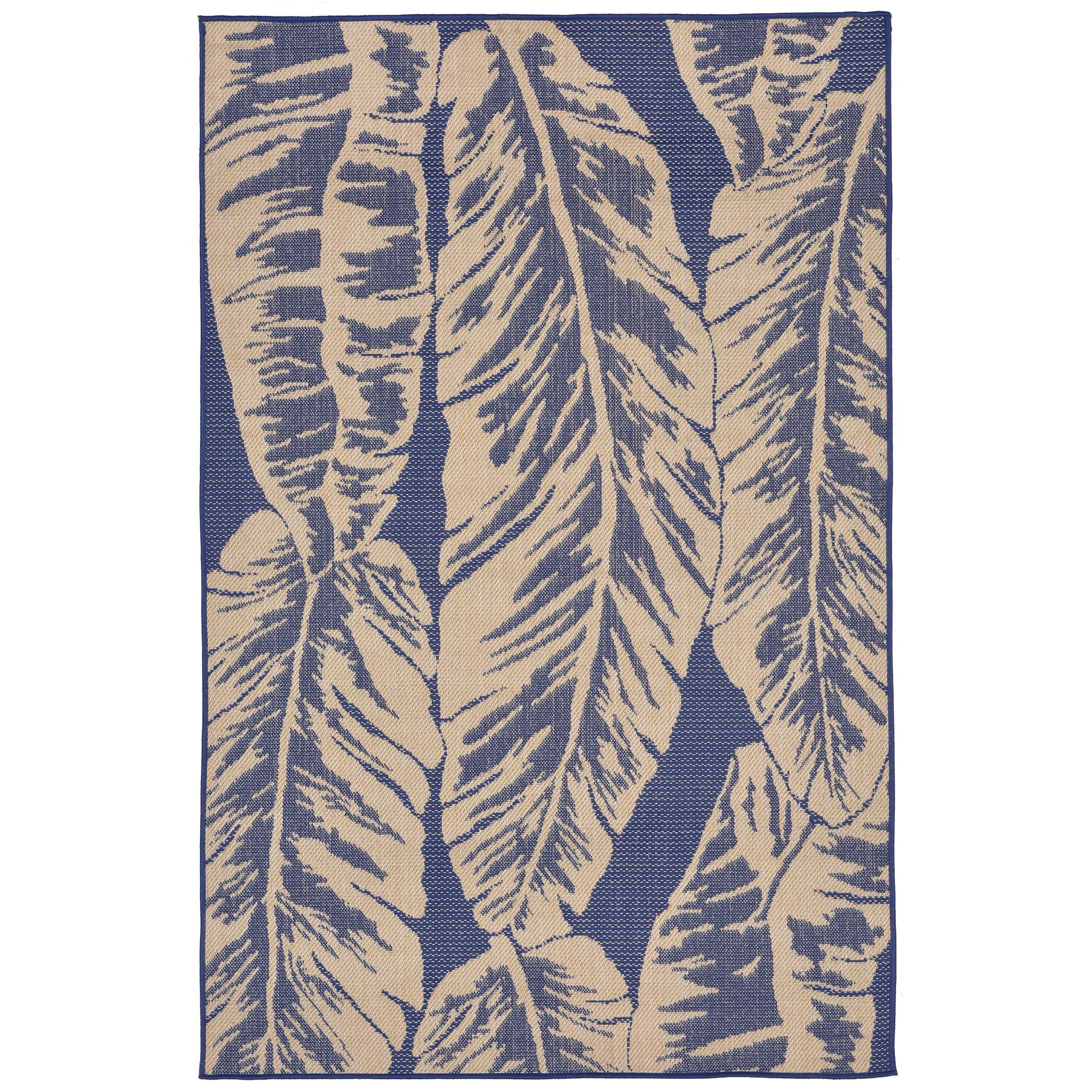 Liora Manne Terrace Banana Leaf Indoor/Outdoor Rug Blue 23"X35 ...