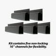 J Channel Desk Cable Organizer Kit– 5 Black Raceway Channels -by Edison ...