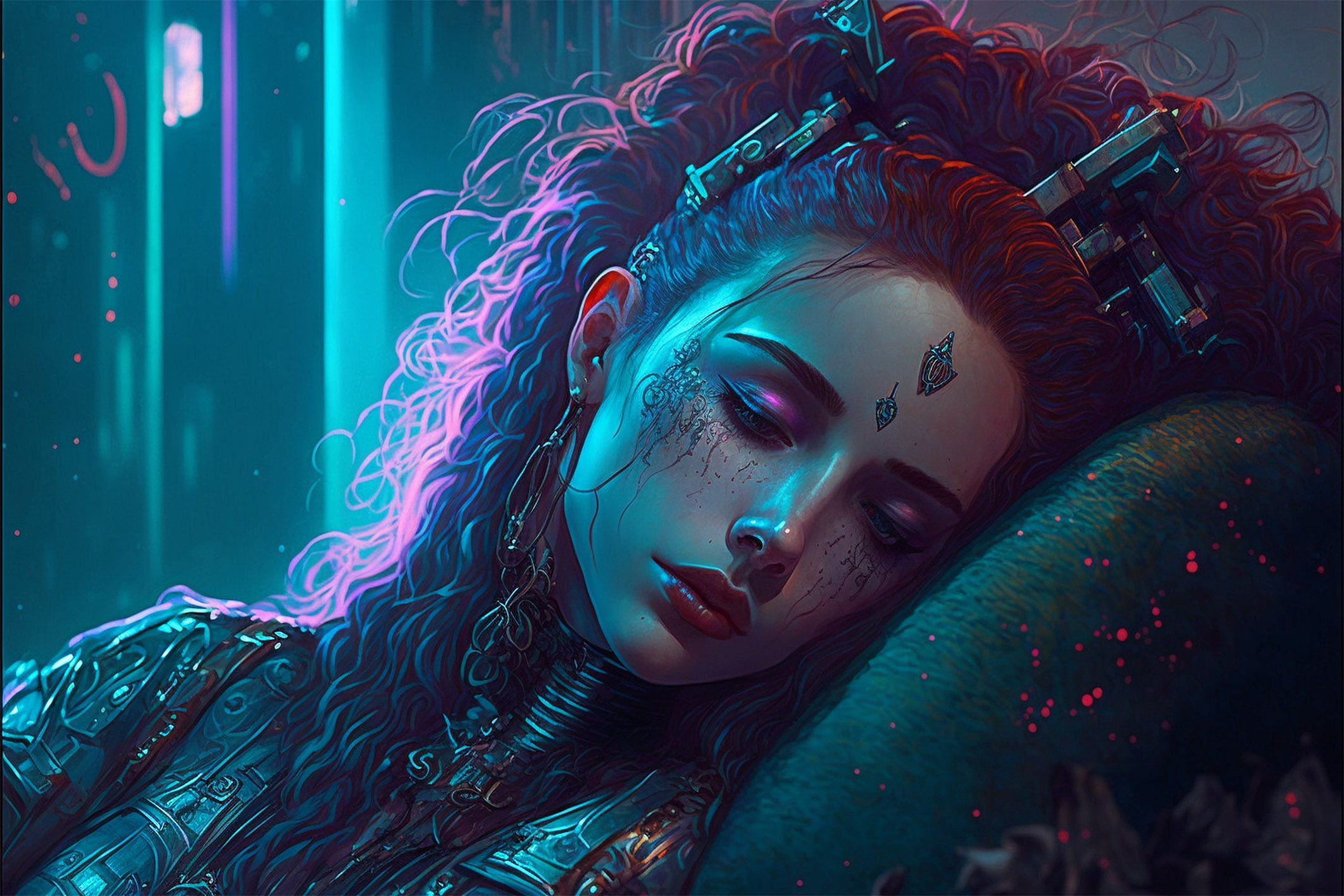 24x36 gallery poster, Sleeping Beauty Cyberpunk p1 - Walmart.com