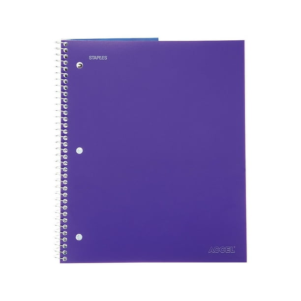 Staples Accel 1-Subject Notebook 8.5" x 11" College Ruled 100 Sh ...