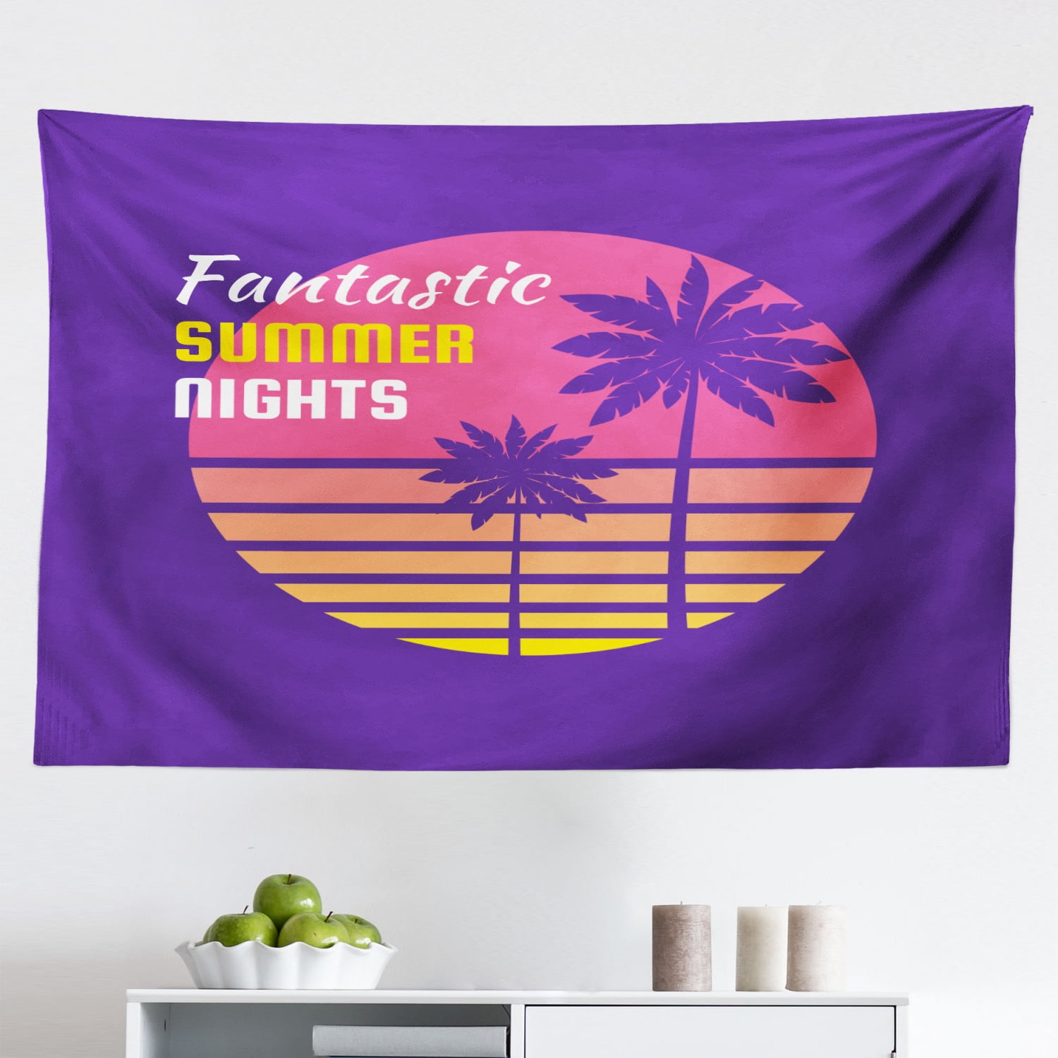 Vintage Florida Tapestry, Miami Summertime Coast Ocean Love Typography ...