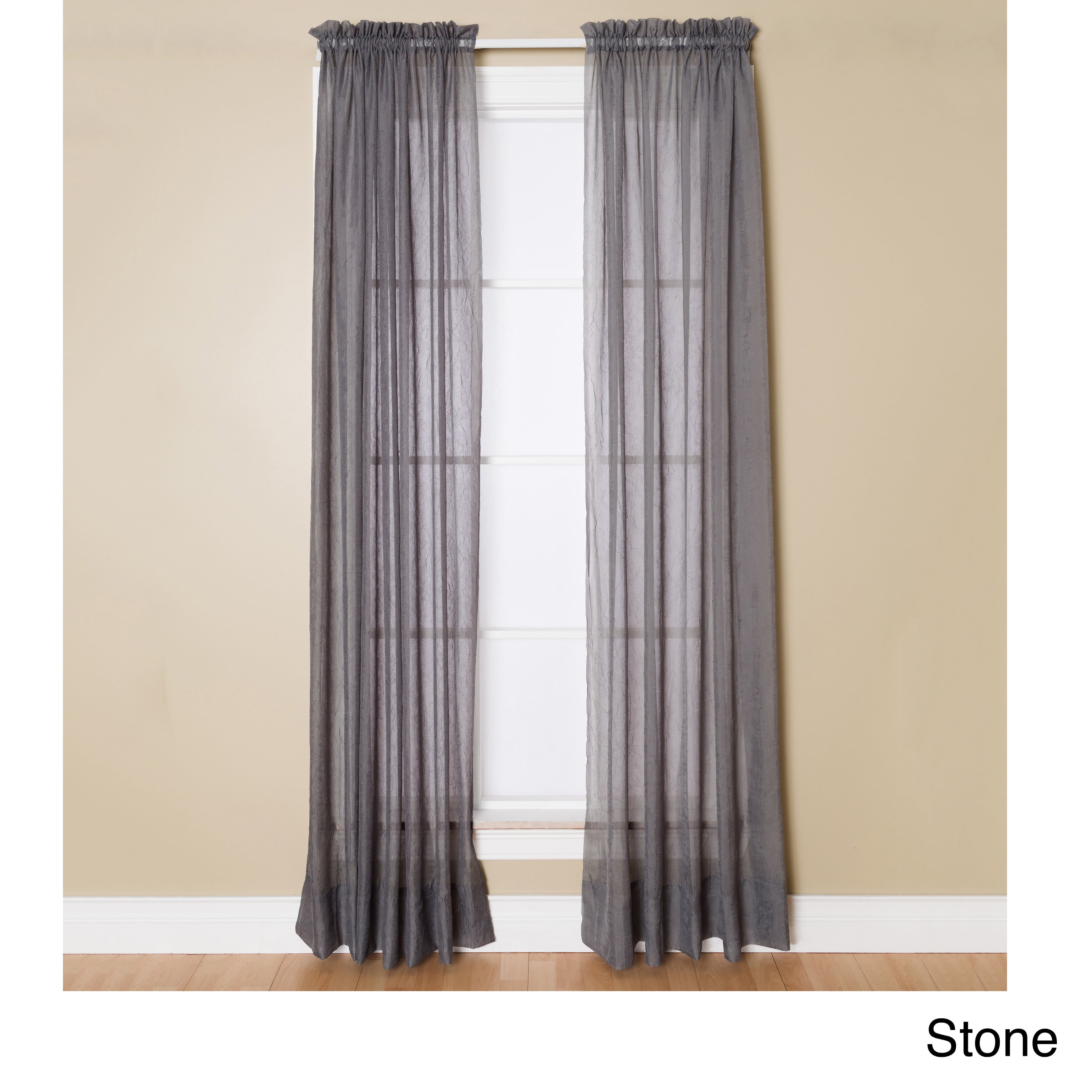 Miller Curtains Preston 84-Inch Rod Pocket Sheer Curtain Panel ...