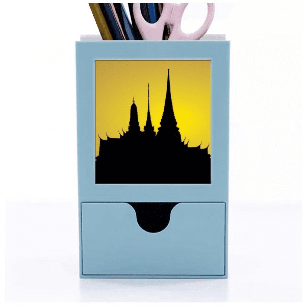 Thai Culture Shadow Temple Desk Supplies Organizer Pen Holder Card ...