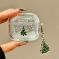 Fun Flowing Sand Snow Globe Case for AirPods, Christmas Tree Design for ...