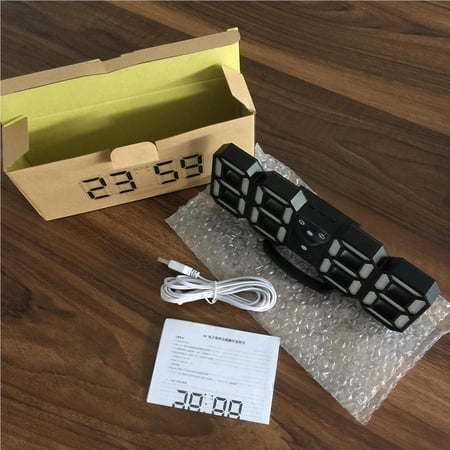Simple 24/12 Hour Display Watch Alarm Brightness Adjustable LED Digital ...
