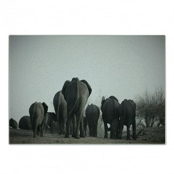 Animal Cutting Board, Image of Herd ofWalking the River Tropical ...