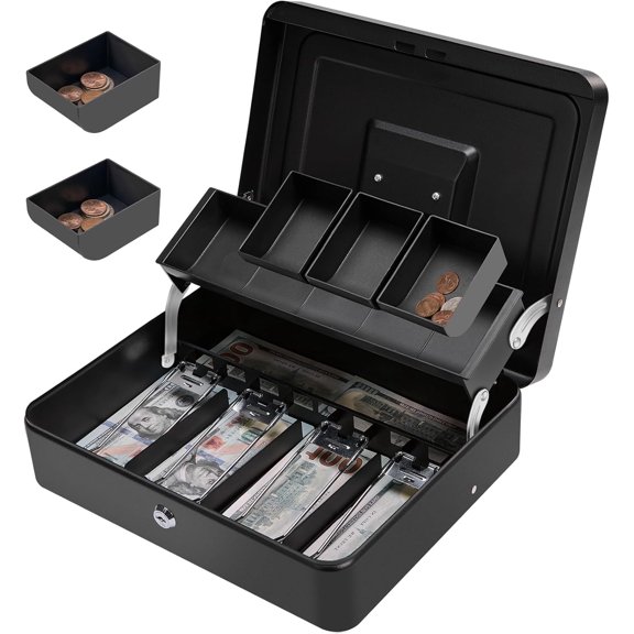 Barska 12 inch Standard Register Style Cash Box with Key Lock - Walmart.com
