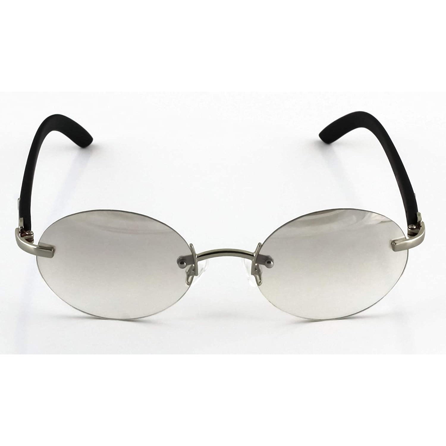 Retro Wood Buffs Vintage Style Gangster Rimless Clear Lens Oval Eye ...