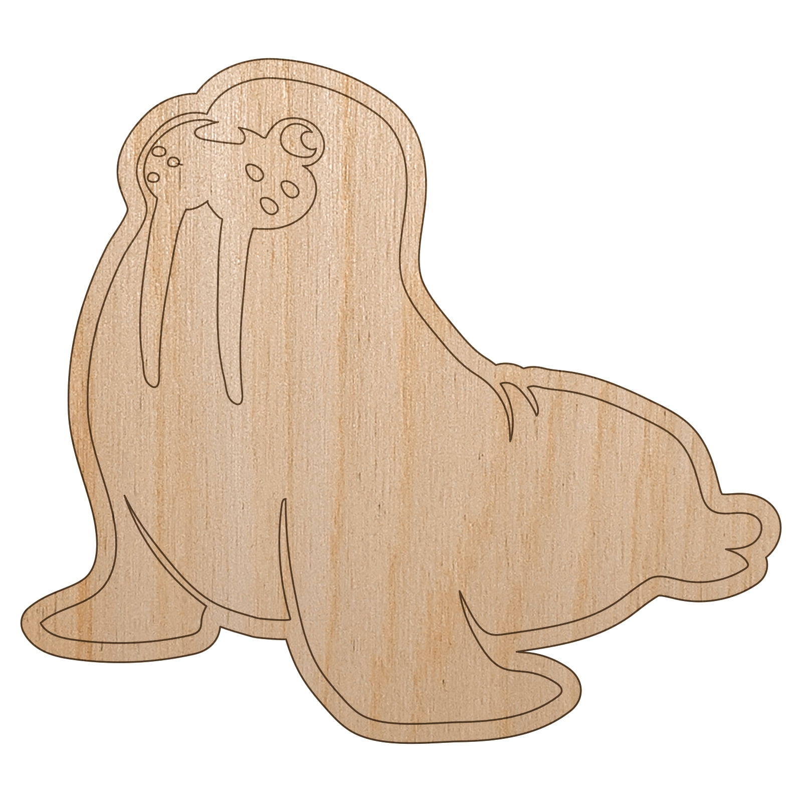Wobbly Walrus Wood Shape Unfinished Piece Cutout Craft DIY Projects - 4 ...