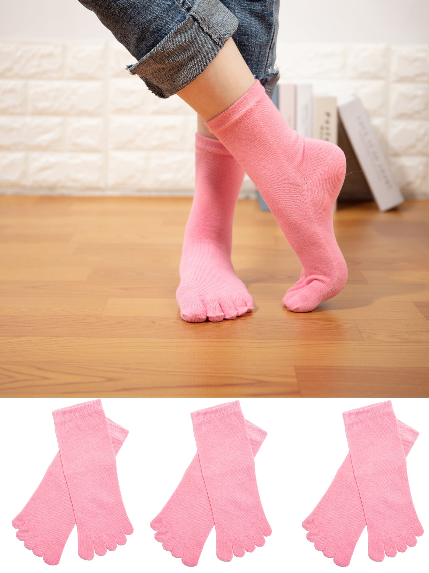 Five Finger Socks For Women Super Soft Cotton Sports Socks Crew Socks,4 ...