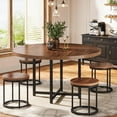 Tribesigns 5-Piece Dining Room Set with 47" Table & 4 Stools ...