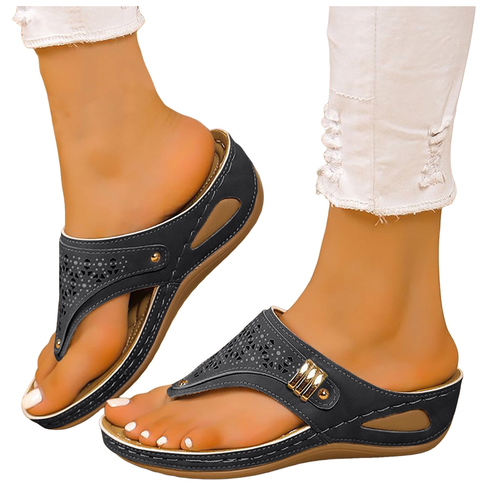 Click here for Oyedens Orthopedic Wedge Slides Sandals For Women... prices