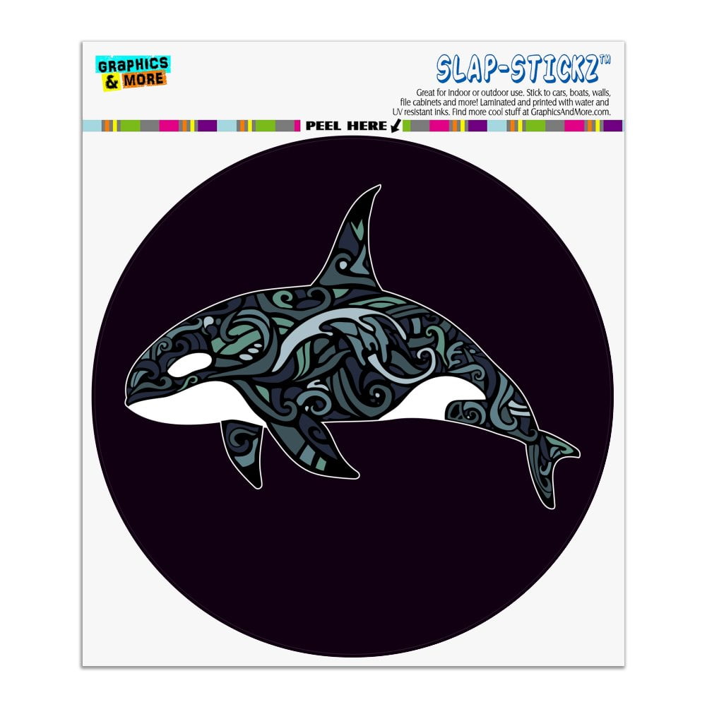 Killer Whale Orca with Waves Automotive Car Window Locker Circle Bumper ...