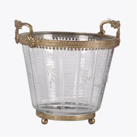 Handmade Brass Glass Ice Bucket, Decorative Champagne Bucket with ...