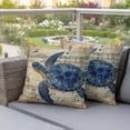 Blue Sea Turtle Outdoor Waterproof Throw Pillow Covers 20x20 Set of 2 ...