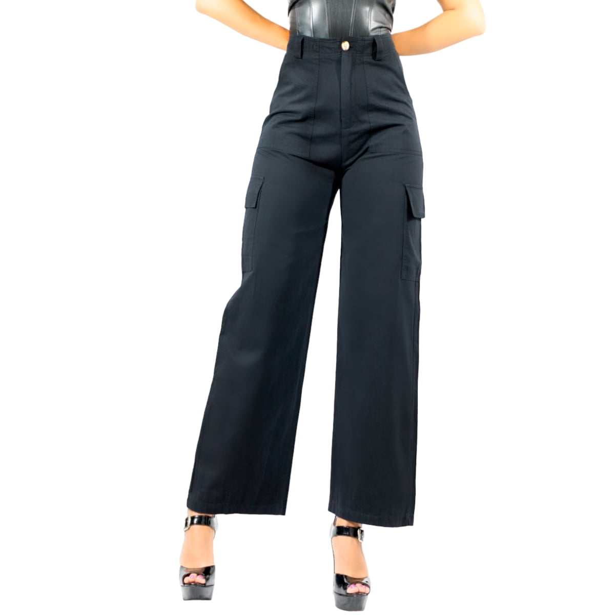 Pantalón Cargo Mujer Wide Legs Pantalones Anchos Mom Jeans | Bodega ...