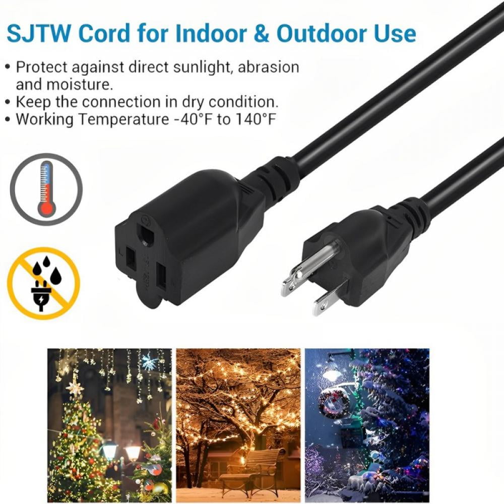 Buy 5 Ft Extension Cord, 18 AWG Heavy Duty AC SJTW Electrical Extension ...
