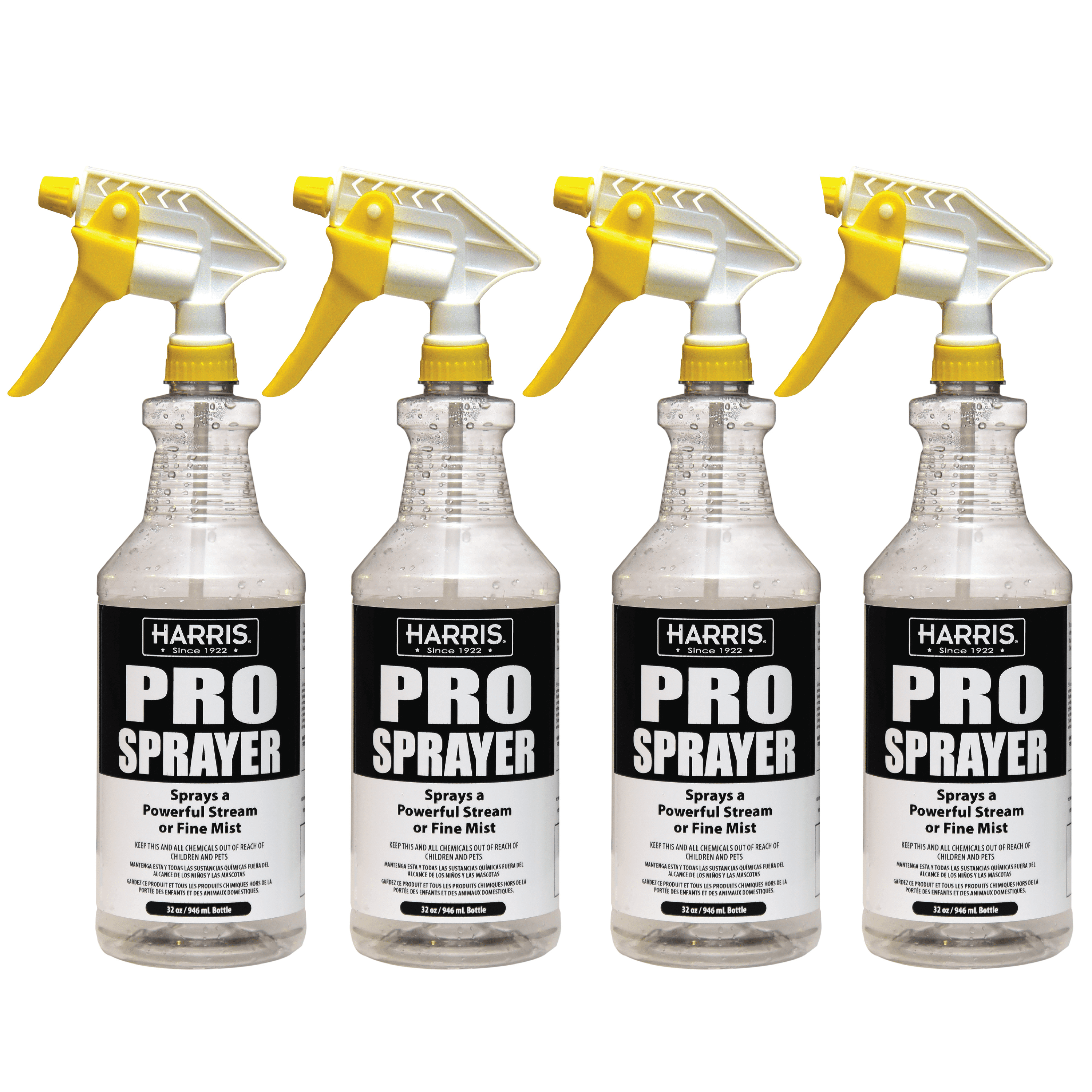 Harris Pro Trigger Sprayer Empty Bottles with Sprayer 32 oz. (4 Pack ...