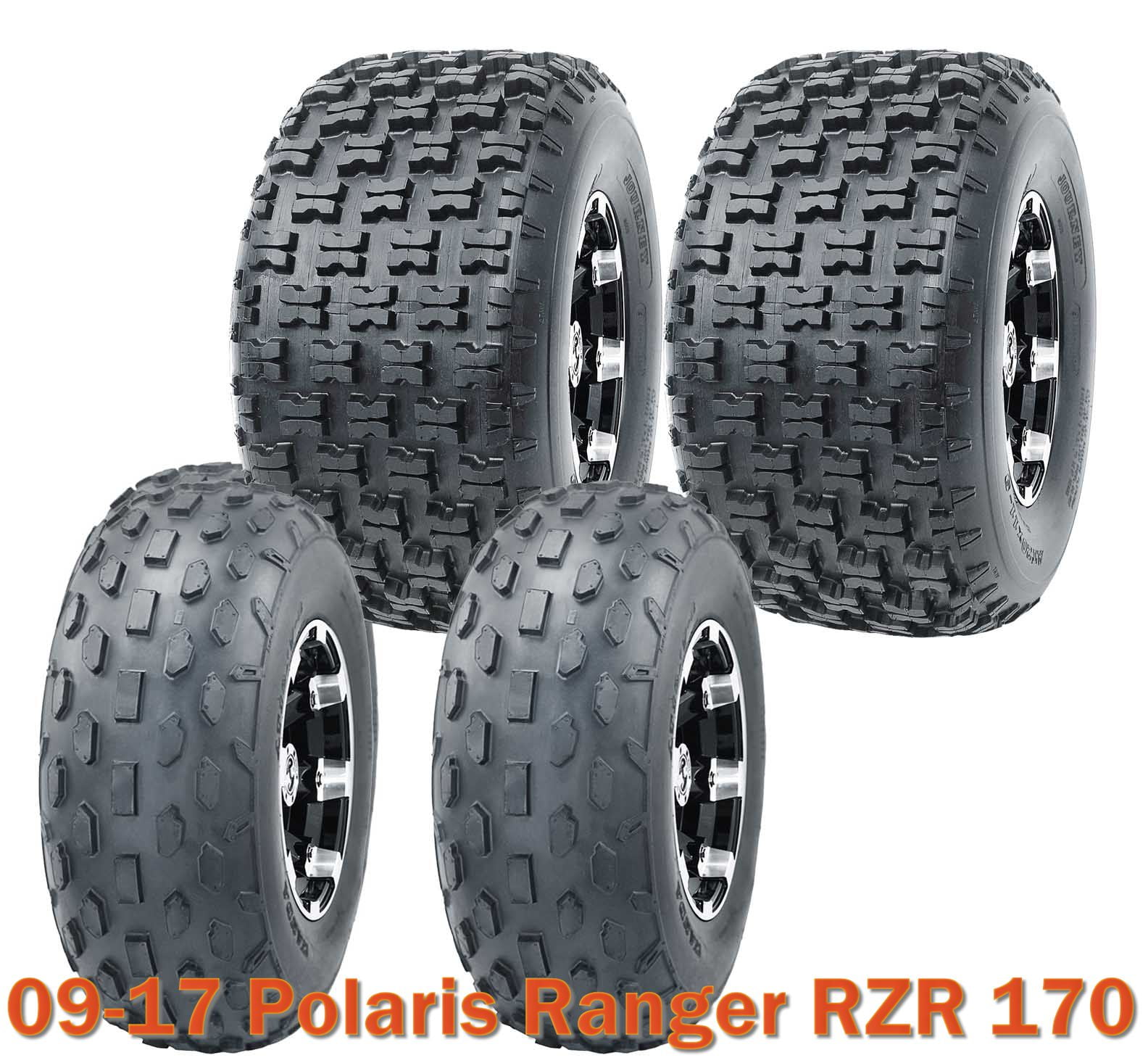 Set 4 WANDA ATV Tires 19X7-8 & 20X10-9 fit 09-17 Polaris Ranger RZR 170 ...